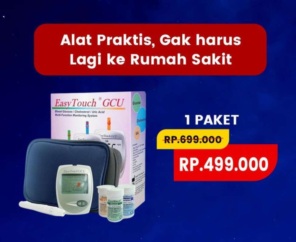 Promo Easy Touch Gcu / Alat Cek Darah 3In1 - Cek Gula Darah Kolesterol ...