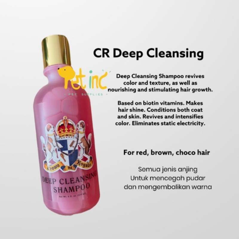 Promo Crown royal deep cleansing dog shampoo 236ml (untuk menjaga warna ...