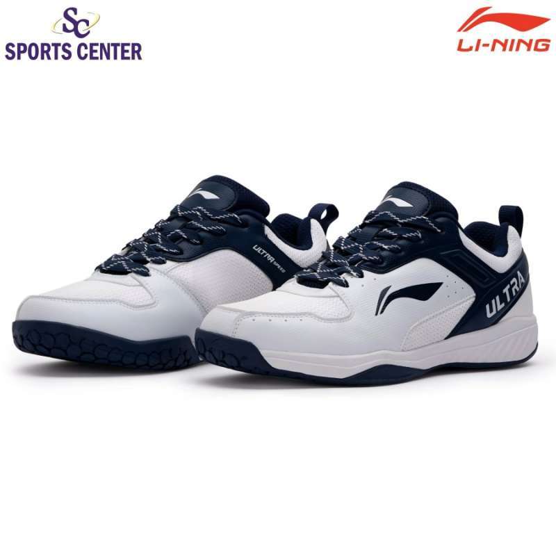 Promo New Sepatu Badminton Lining Ultra Speed Aytt043 White / Navy - 46 ...