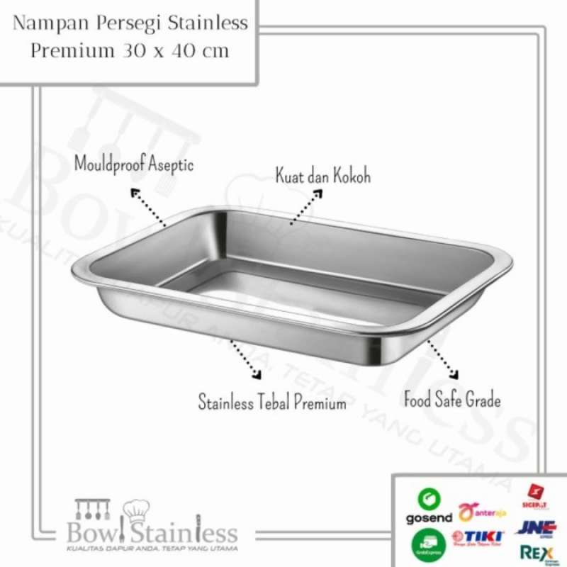 Promo Nampan Stainless Ukuran Besar Dan Tebal Oke 40 X 30 X 4 Cm Diskon ...