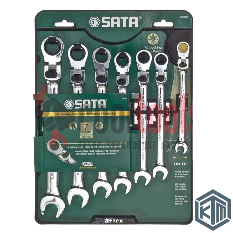 Promo 7 Pcs Xl Kunci Ring Pas Rachet Set Flex Head 09043 Sata Tools ...
