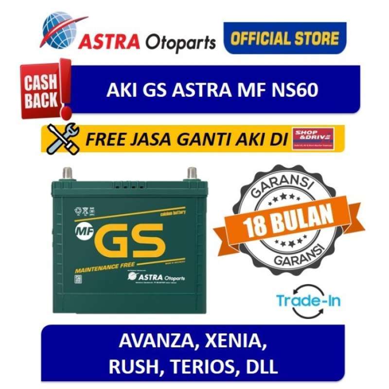 Jual Aki Gs Astra Mf Ns60 (free Pemasangan Instan + Tukar Tambah) Di ...