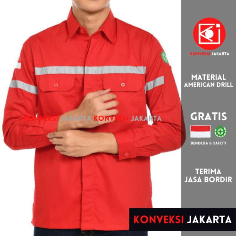 Jual Baju Wearpack Kemeja Safety K3 Proyek Tambang Lengan Panjang ...