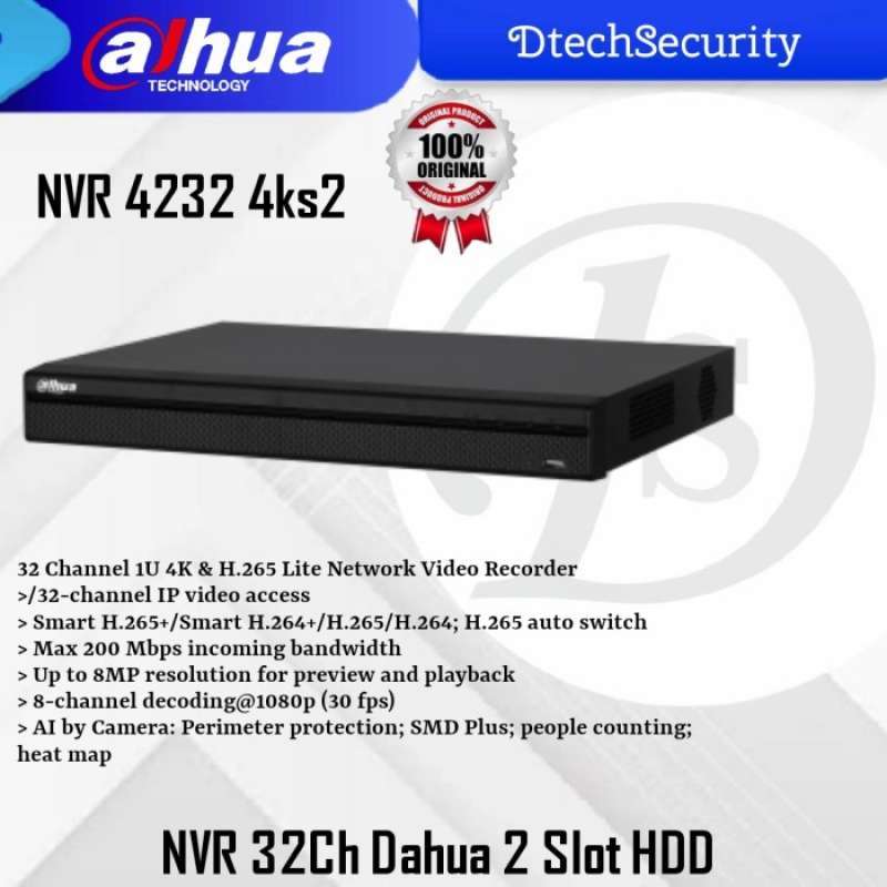 Jual Nvr 32 Ch Dahua Dh Nvr 4232 4ks2 Terbaru Di Seller D'luxury ...