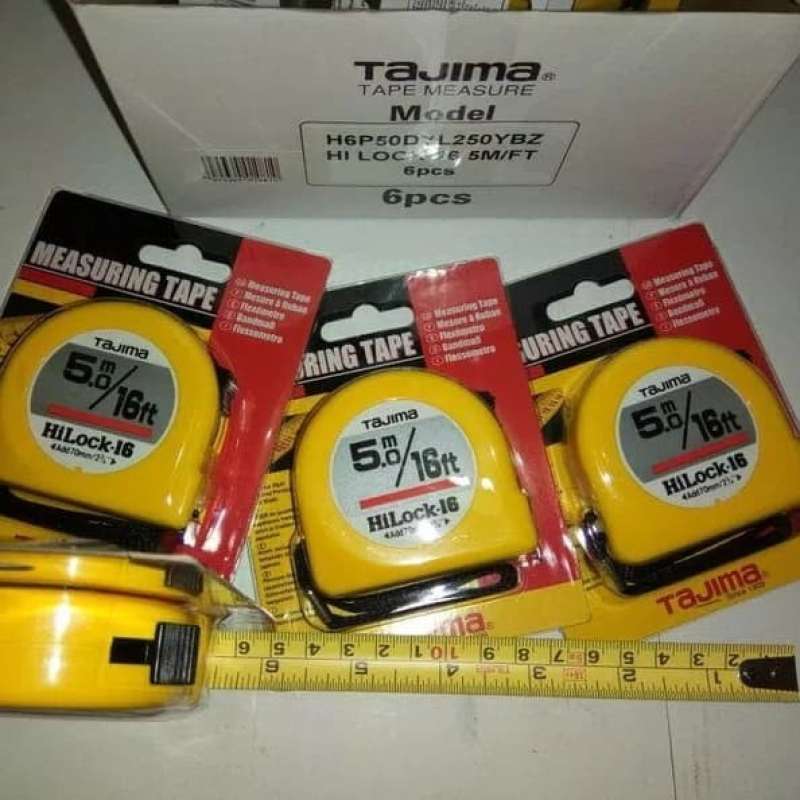 Promo TAJIMA 5 Meter HiLock-16 Meteran Roll - Tajima Measuring Tape ...