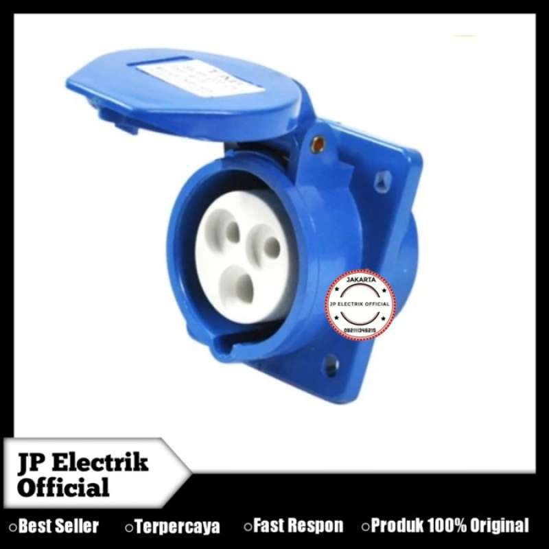Promo Stop Kontak Genset 3 Pin 16a Cee 413 Panel Mounting Socket 3 Pin ...