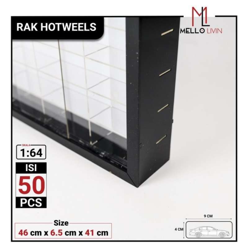 Jual RAK HOTWHEELS ISI 50 SLOT KOTAK SKALA 1:64 / RAK HOTWHEEL ACRYLIC ...