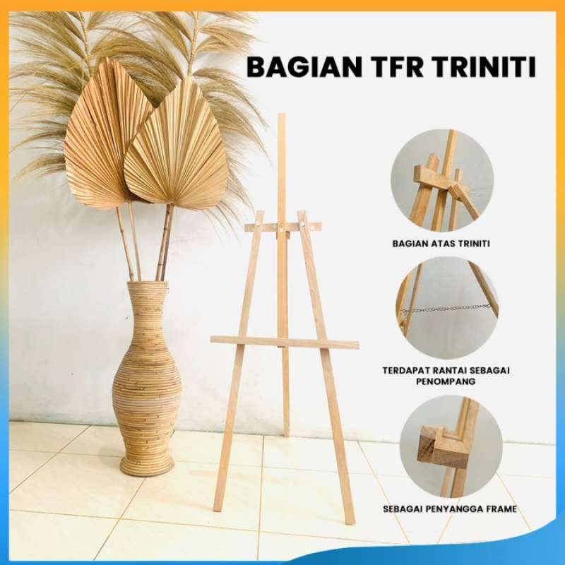 Jual Standing Frame Easel Kayu Tripod Stand Wooden Lukisan Bingkai Foto ...