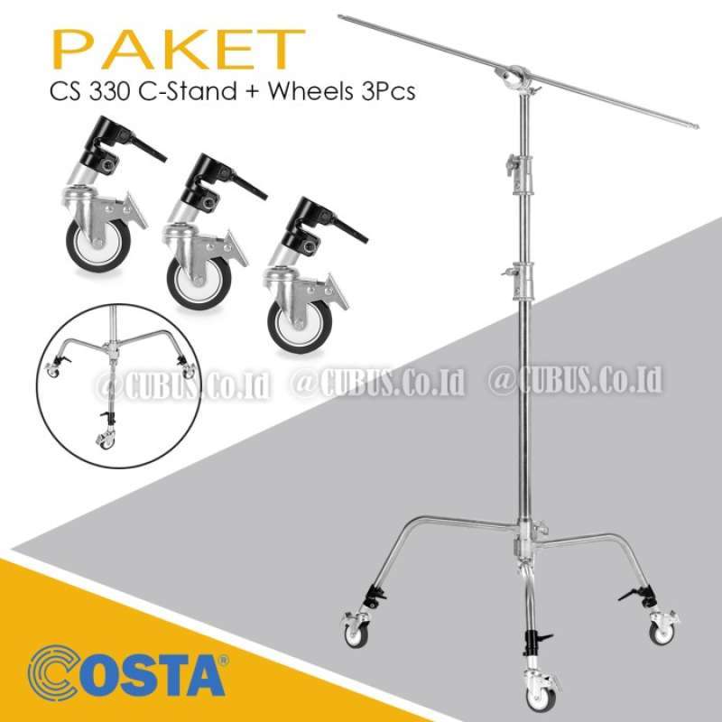 Jual Costa Cs 330 C Stand Light Stainless Steel With Roda Wheels & Boom ...