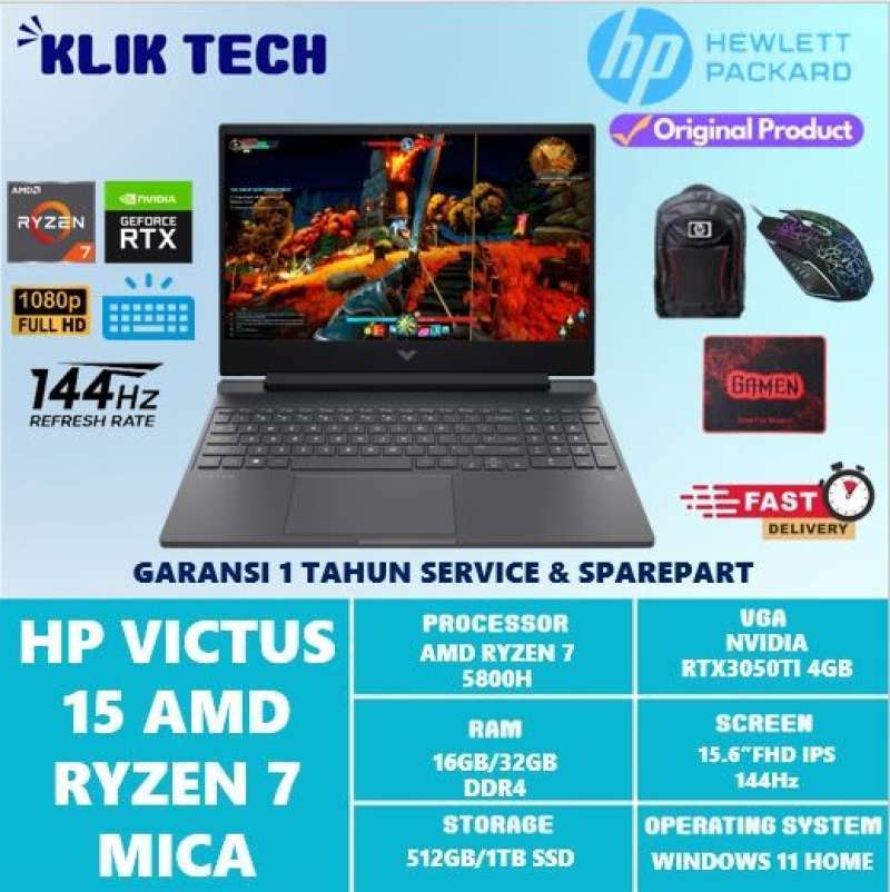 Promo Hp Victus 15 Amd Ryzen 7-5800h 32gb 2tb Rtx3050ti 15.6 Fhd Ips ...