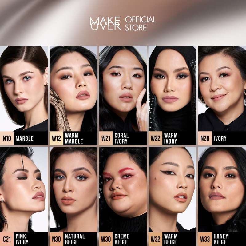 Jual MAKE OVER Powerstay Total Cover Matte Cream Foundation 12 g Cream ...