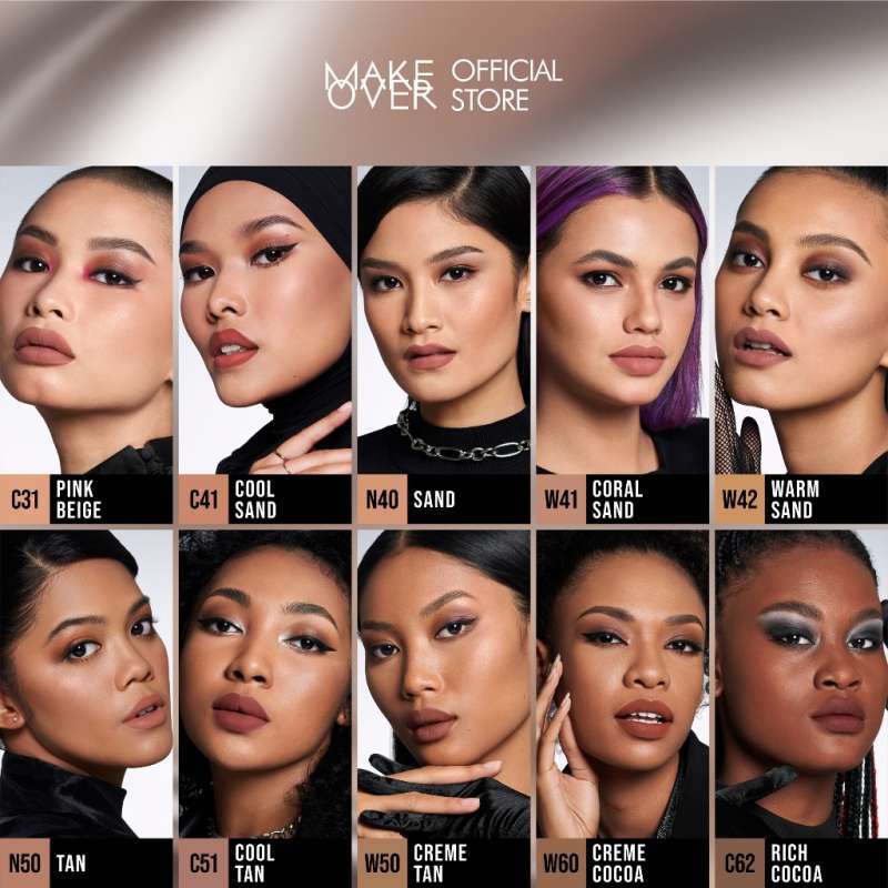 Jual MAKE OVER Powerstay Total Cover Matte Cream Foundation 12 g Cream ...