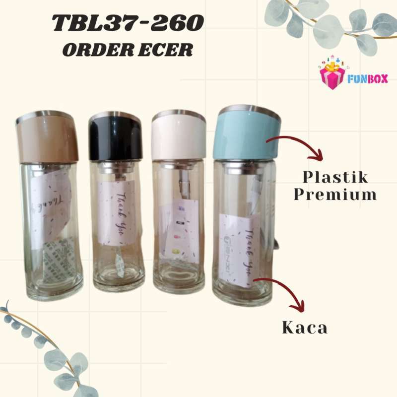 Jual Botol Minum 260ml, Botol Kaca, Borosilikat Tinggi dengan Lifting ...