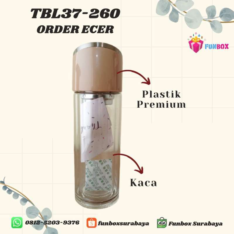 Jual Botol Minum 260ml, Botol Kaca, Borosilikat Tinggi dengan Lifting ...