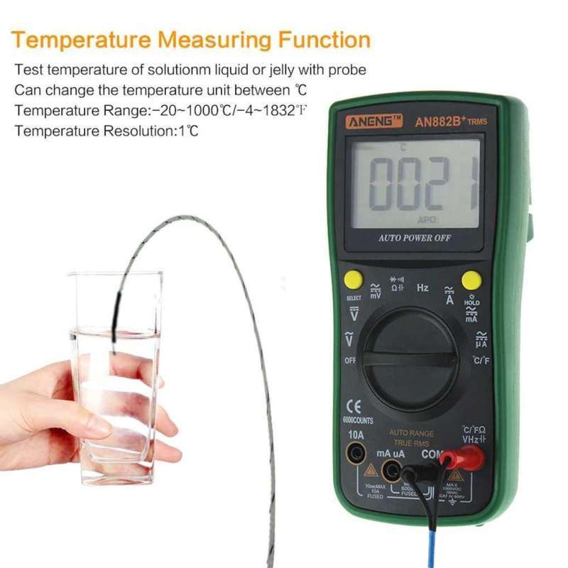 Jual Digital Multimeter Portable Tester Listrik True Rms An882b+ Tespen ...