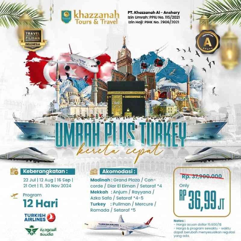 Jual Umrah Plus Turkey Di Seller Khazzanah Tours & Travel - Bidaracina ...