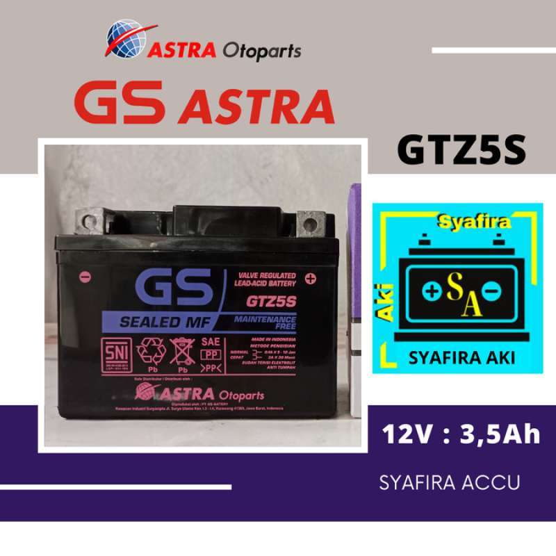 Promo Aki Motor Yamaha Mio Soul Gt Gtz5s Gs Astra Ori Accu Kering Mf Diskon 33% Di Seller ...