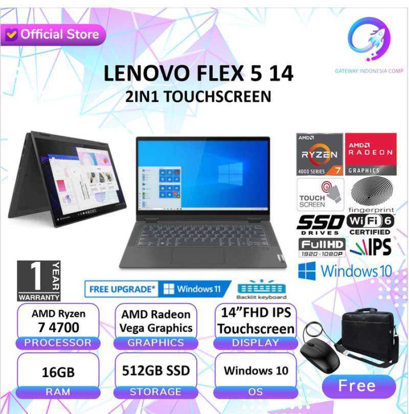 Jual Lenovo Flex 5 14 2in1 Touch Ryzen 7 4700 16gb 512ssd Vega7 14fhd Win10 Di Seller Farwa ...