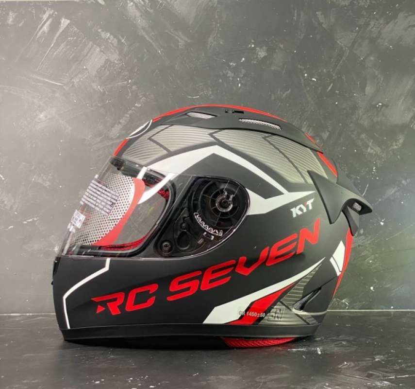 Jual Kyt Helm Rc Seven #18 Black Red Doff Full Face - Iridium Flat ...