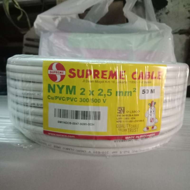 Jual Kabel Nym 2x2.5 2x2,5 Mm 50m (meter) Supreme - Instant/sameday Di ...