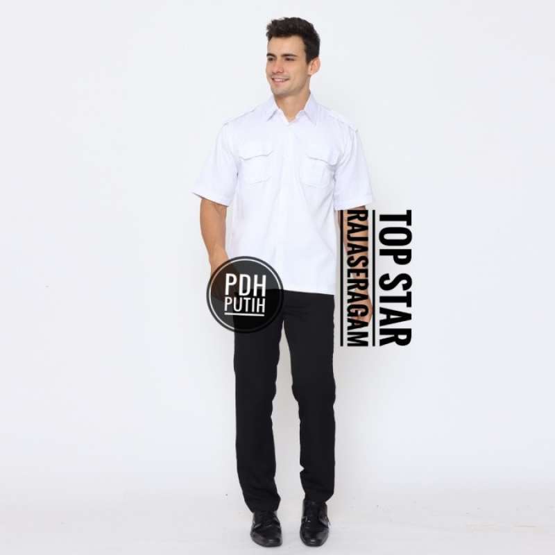 Jual 2 Kemeja Putih Pns Pria Hem Putih Asn Atasan Putih Pdh Baju Putih ...