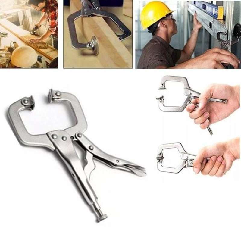 Jual Tang Jepit C Clamp Swivel Pad Lockgrip Penjepit Lasklip Pekerjaan ...