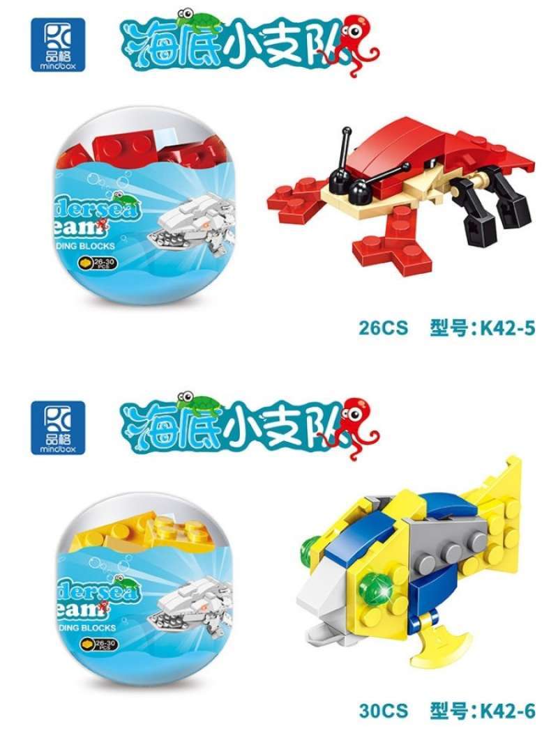 Promo Jnb Building Block Brick Mindbox Non Lego Telur Gacha Hewan Laut ...
