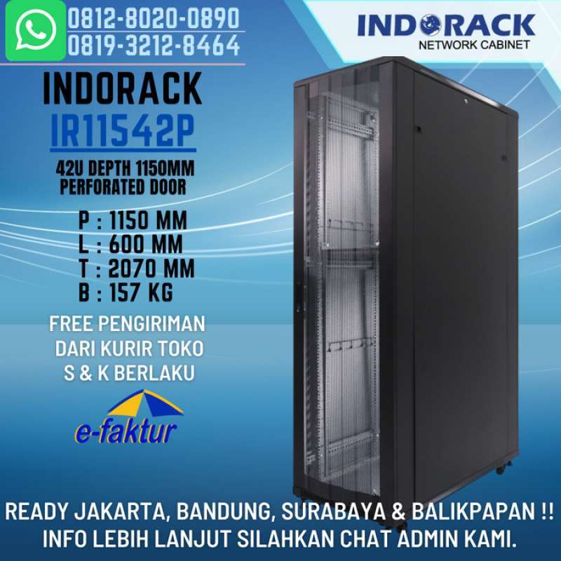 Jual Indorack Close Rack 24 Inch 42U Depth 1150Mm - Rack Server 42U 24 ...