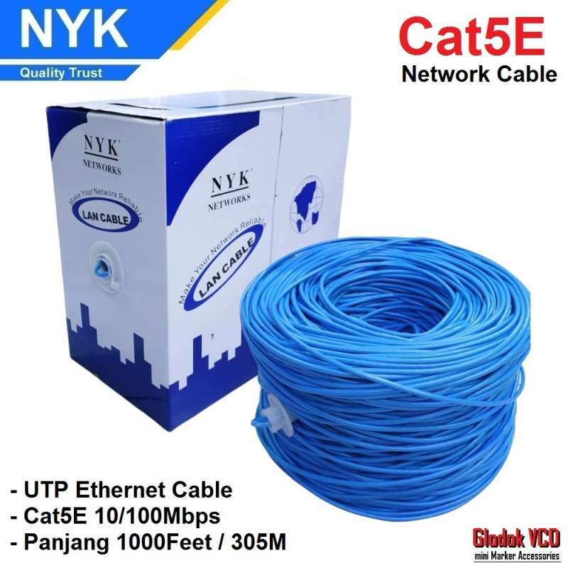 Jual Nyk Kabel Lan Utp Cat5e Internet Cable 1 Roll 305 Meter Di Seller ...