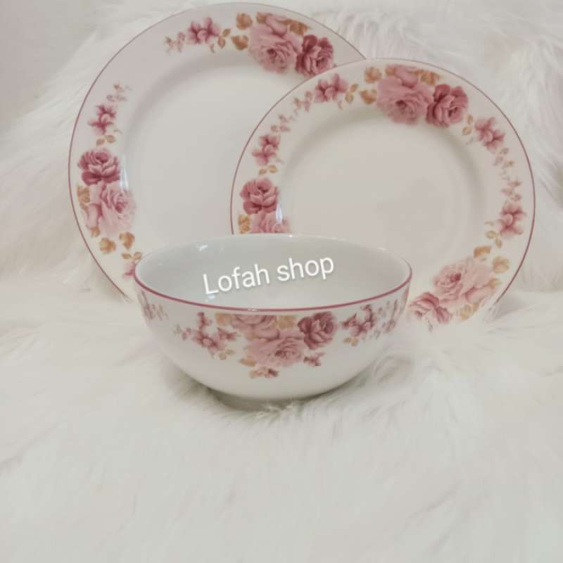 Jual Set Piring Makan/Piring Porcelain/Dinner Set Mangkok/Piring ...