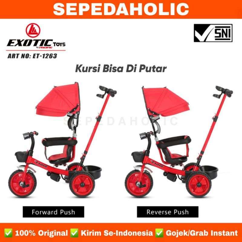 Promo Sepeda Roda Tiga 3 EXOTIC ET 1263 Kursi Putar Tricycle Anak ...