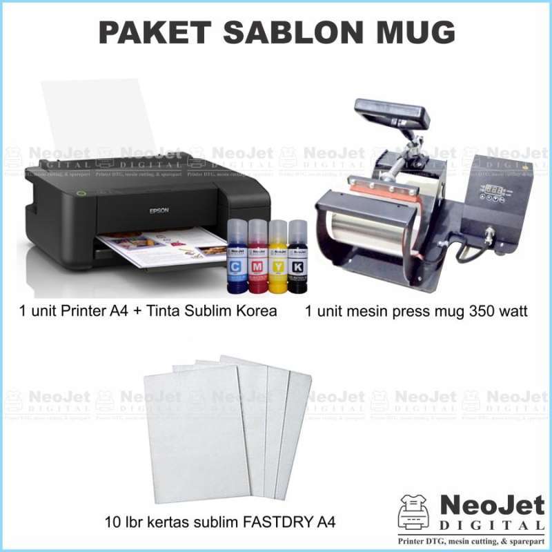 Jual Paket Sablon Mug Press Printer Epson A4 + Tinta Sublim Korea ...