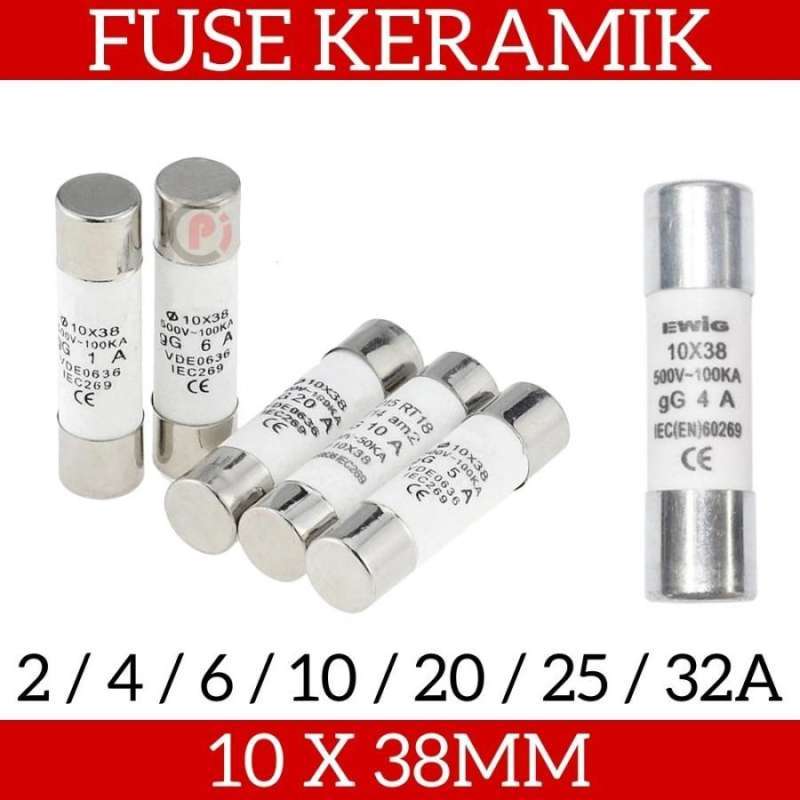 Jual Fuse Tabung Keramik Kramik 10x38mm 10 X 38mm 500v 2 4 6 10 20 25 ...