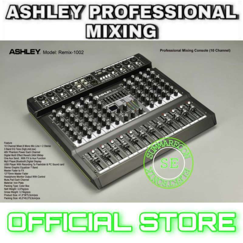 Promo mixer ashley 10 channel original ashley remix 1002 bluetooth ...