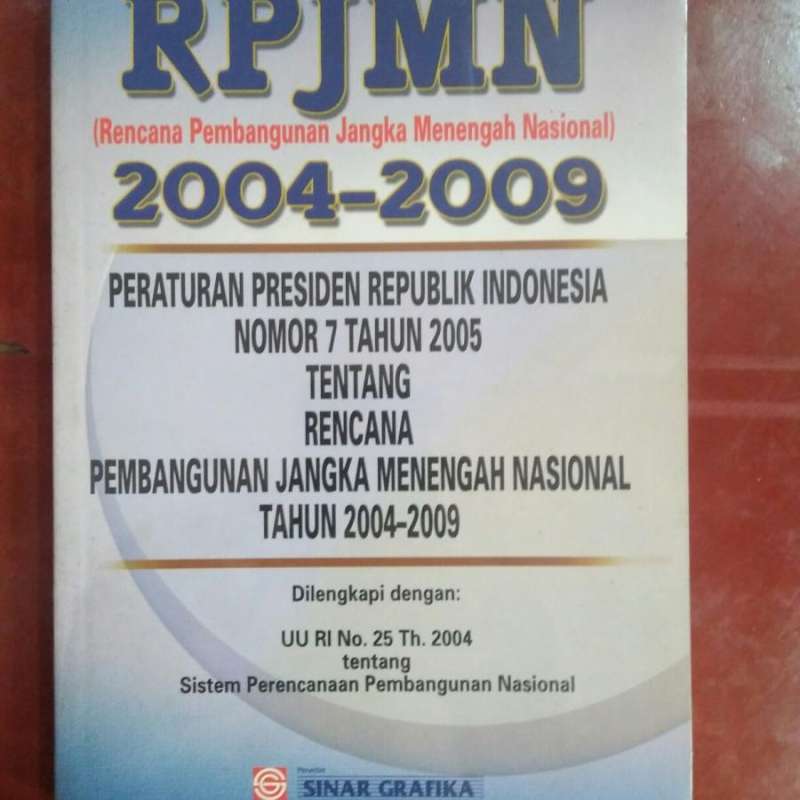Jual Buku Rpjmn Rencana Pembangunan Jangka Menengah Nasional 2004-2009 ...