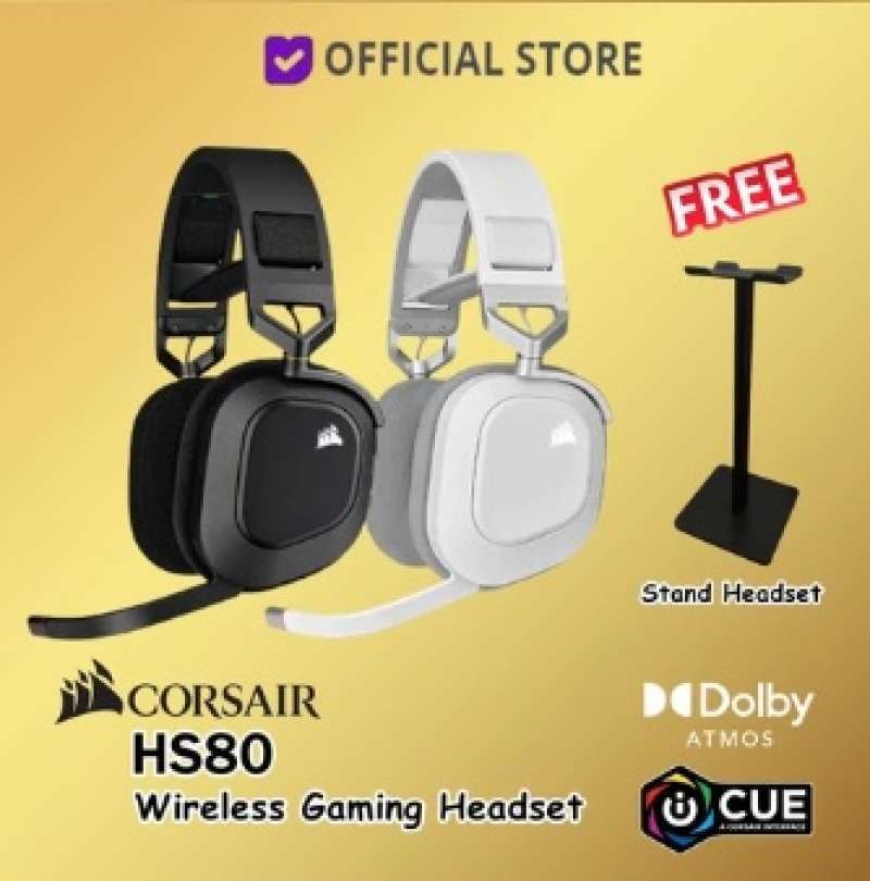 Promo CORSAIR HS80 RGB Wireless Premium Gaming Headset Headphone HS 80 ...