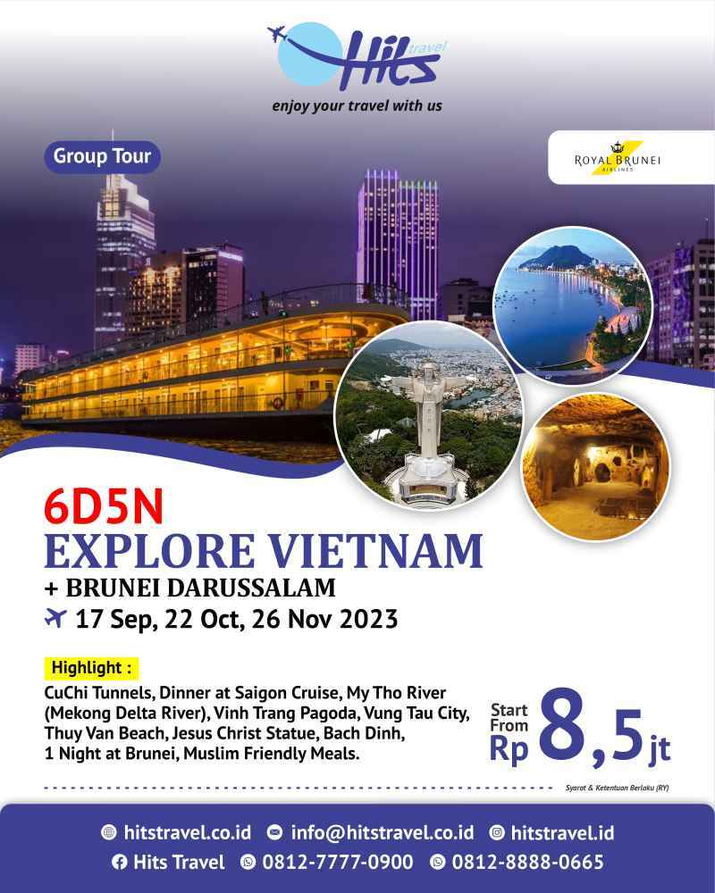Jual Hits Travel - Paket Tour - 6d5n Explore Vietnam + Brunei ...