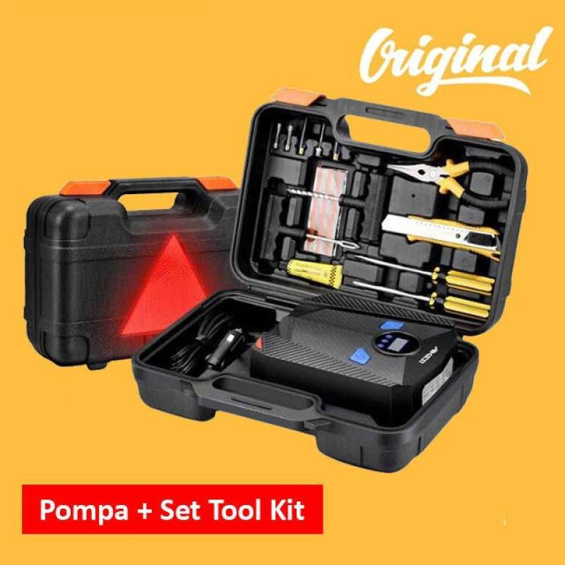 Promo Pompa Ban Mobil Elektrik Portable Car Air Compressor + Set Tool ...