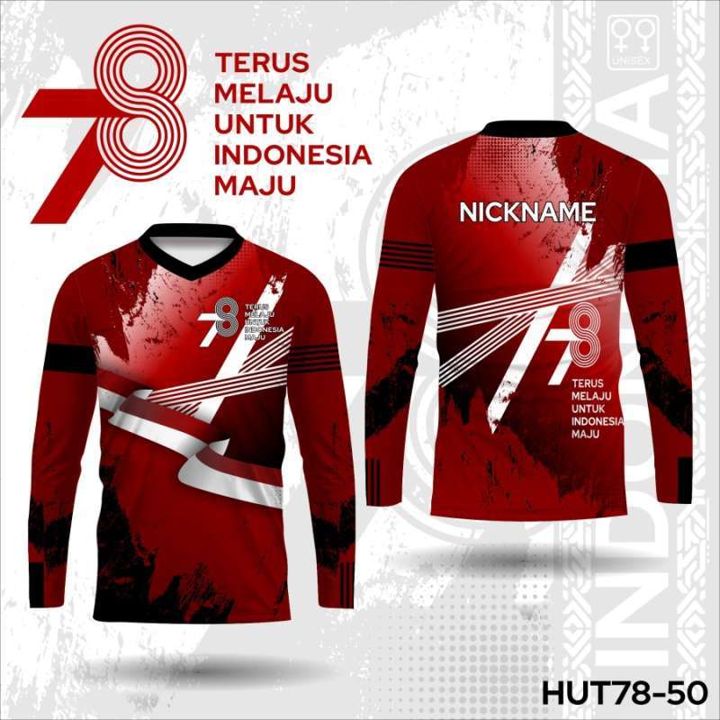 Promo Jersey hut kemerdekaan ri ke 78 kaos baju 17an 2023 lengan panjang Diskon 59% di Seller ...