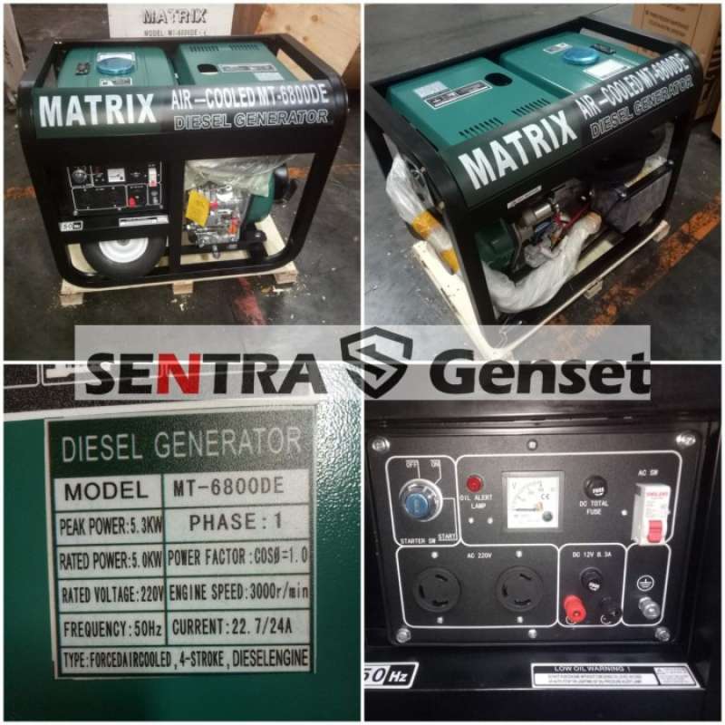 Promo Genset diesel 5000 watt 1 Phase. Matrix MT6800DE Diskon 23% di ...