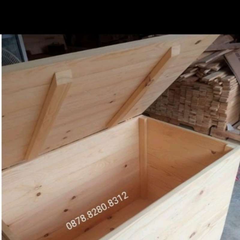 Promo Kotak Peti / Box Kayu Jati Belanda 80X40X40 + Tutup / Keranjang ...