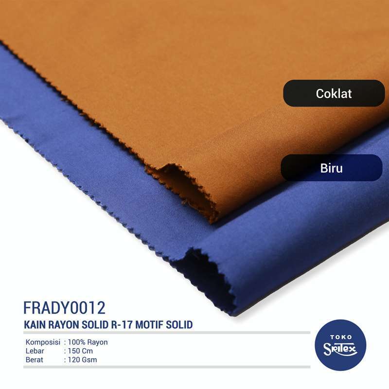 Promo Toko Sritex Kain Rayon Plain Dyed Premium Ekspor, R17. Harga per ...