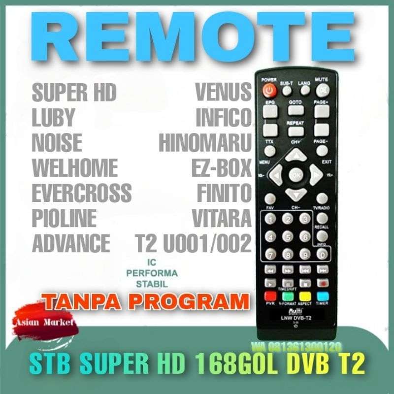 Jual Remote setopbox Super HD T2 langsung pakai TANPA PROGRAM S26 di ...