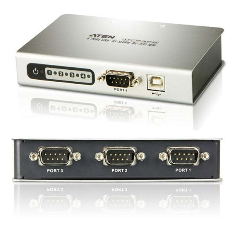 Promo Aten Uc2324 4 Port Usb To Serial Rs-232 Hub / 1 Usb In To 4 ...