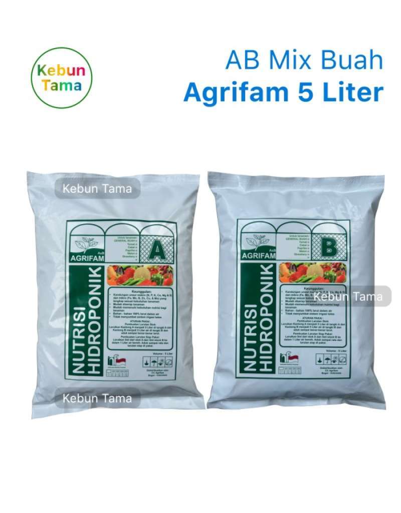 Promo nutrisi ab mix hidroponik buah agrifam 5 liter Diskon 14% di ...