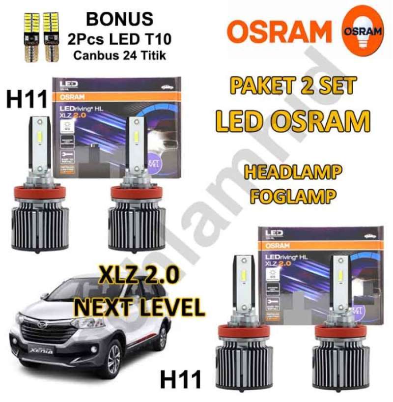 Promo Paket 2 Set Lampu Led Grand New Xenia Osram Xlz Headlamp Foglamp ...