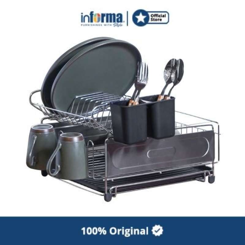 Jual Informa - Rak Piring - Savion Dish Rack 2 Tier Black Di Seller ...
