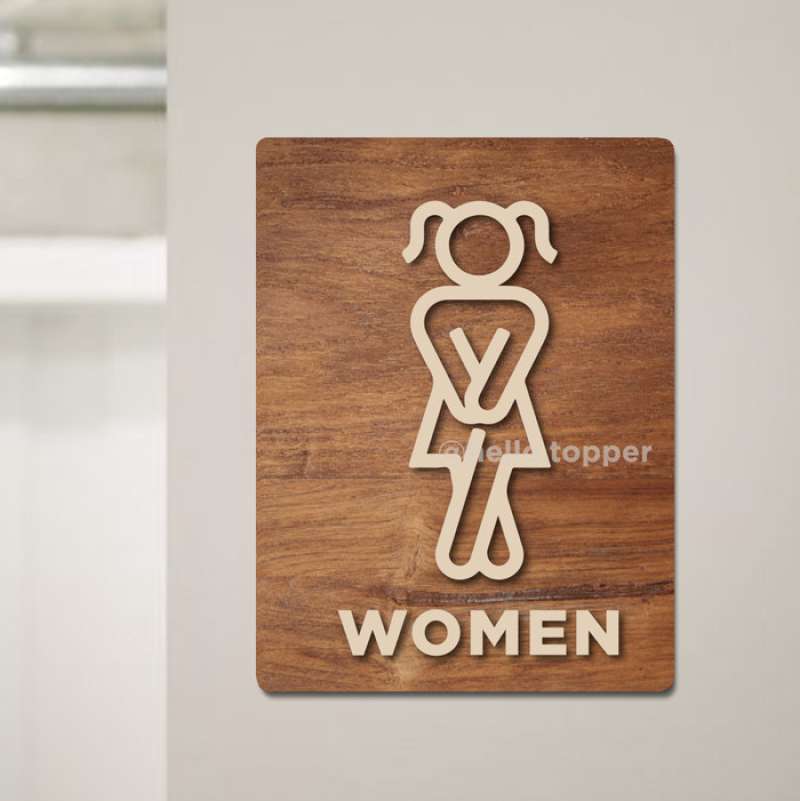 Promo Toilet Sign Wanita Unik Kayu| Signage Toilet Unik | Papan Kayu ...