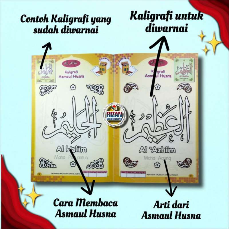 Promo [SJ] Buku Mudah Mewarnai Kaligrafi Asmaul Husna Diskon 49% di Seller Rizan Bookstore ...