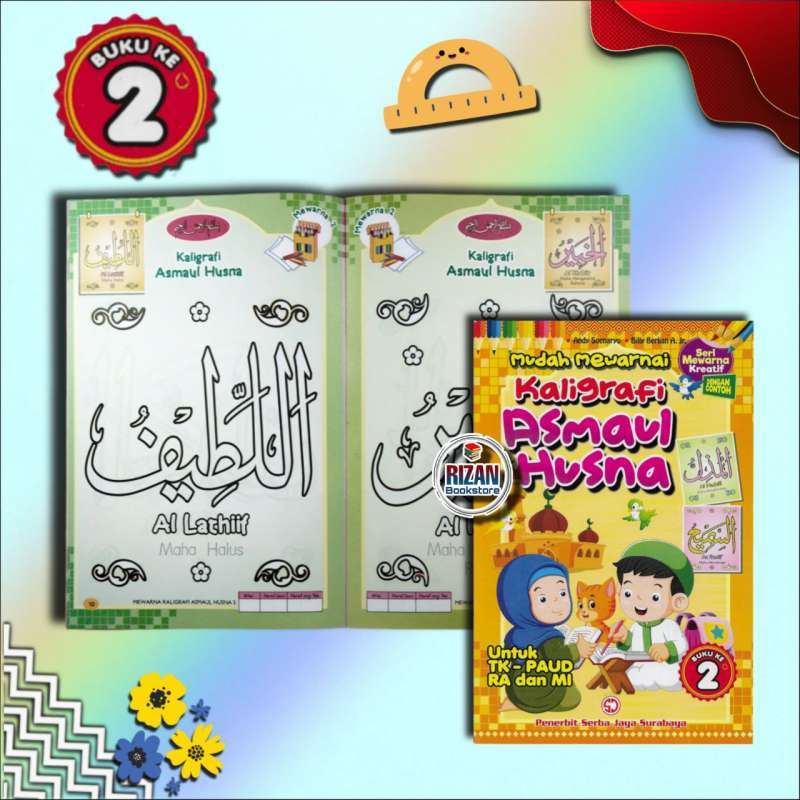 Promo [SJ] Buku Mudah Mewarnai Kaligrafi Asmaul Husna Diskon 49% di Seller Rizan Bookstore ...